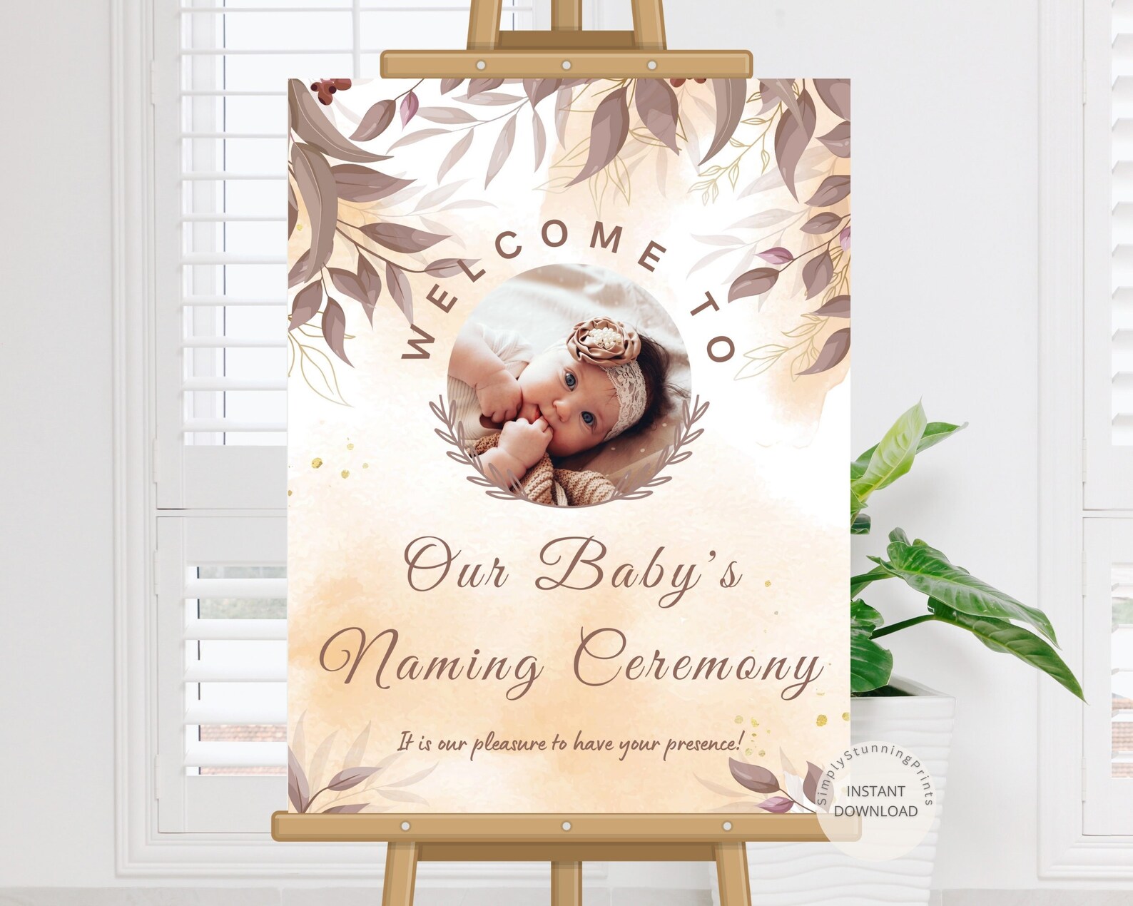 Naming Ceremony Photo Welcome Sign Naming Day Entry Sign Cradle Welcome ...