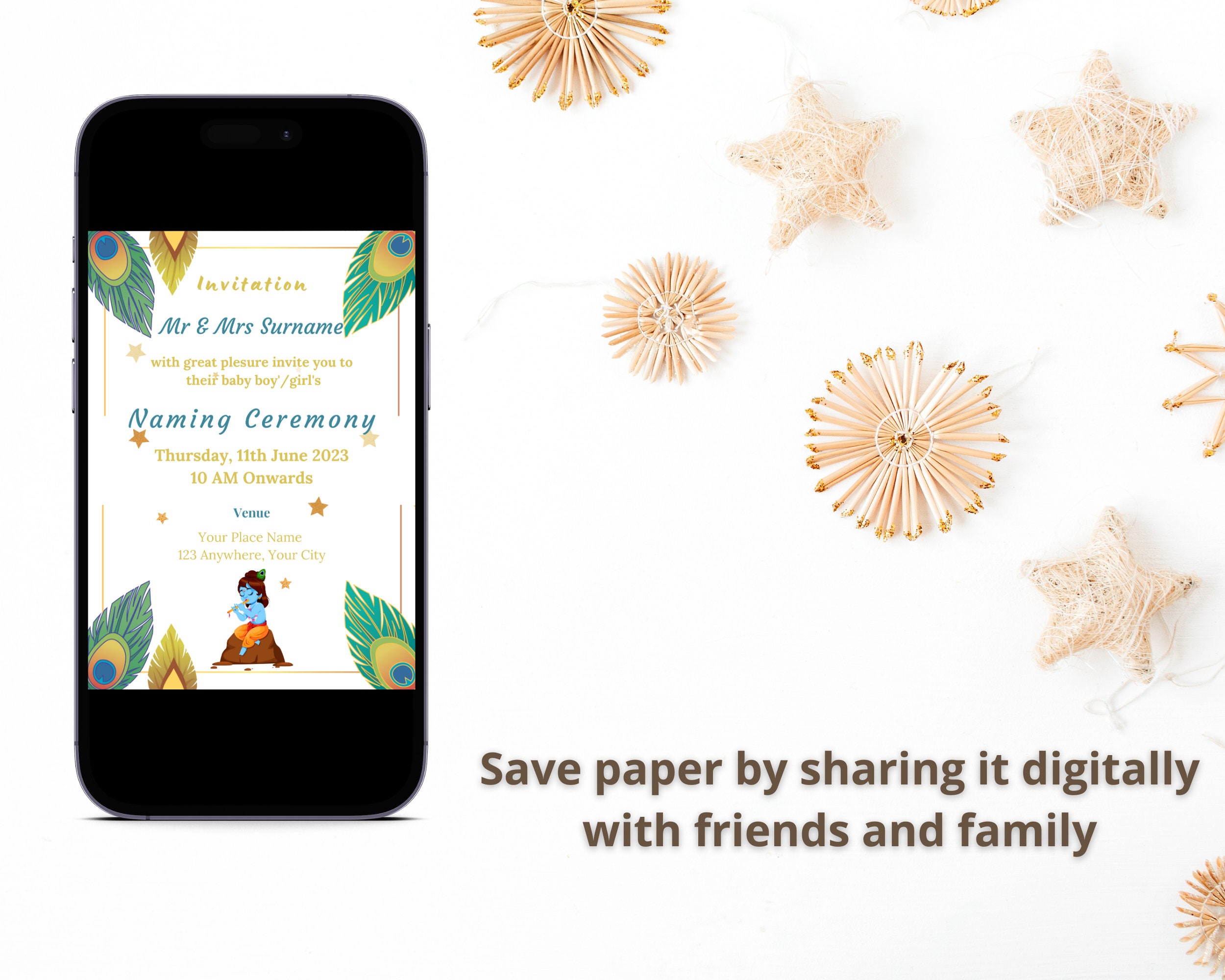 Editable Naming Ceremony Invitation Namakarana Ceremony - Etsy Canada
