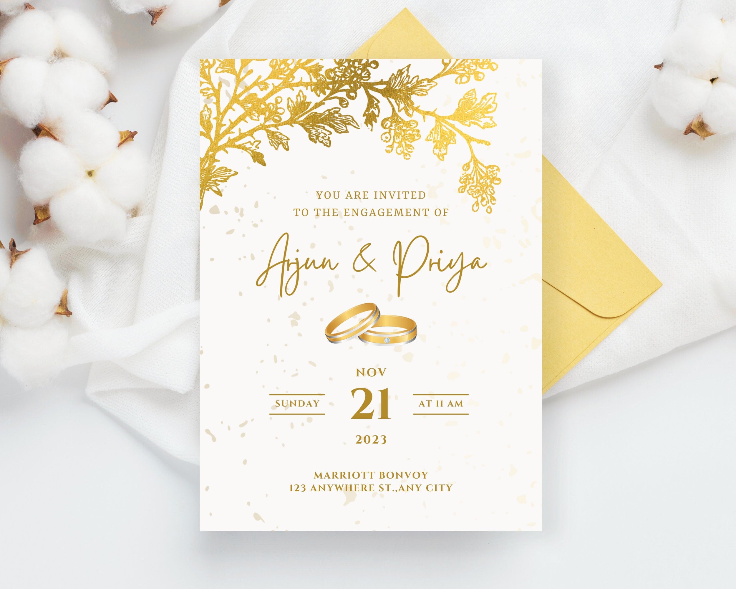 Modern and Elegant Engagement Invitation Engagement Party Invite Ring ...