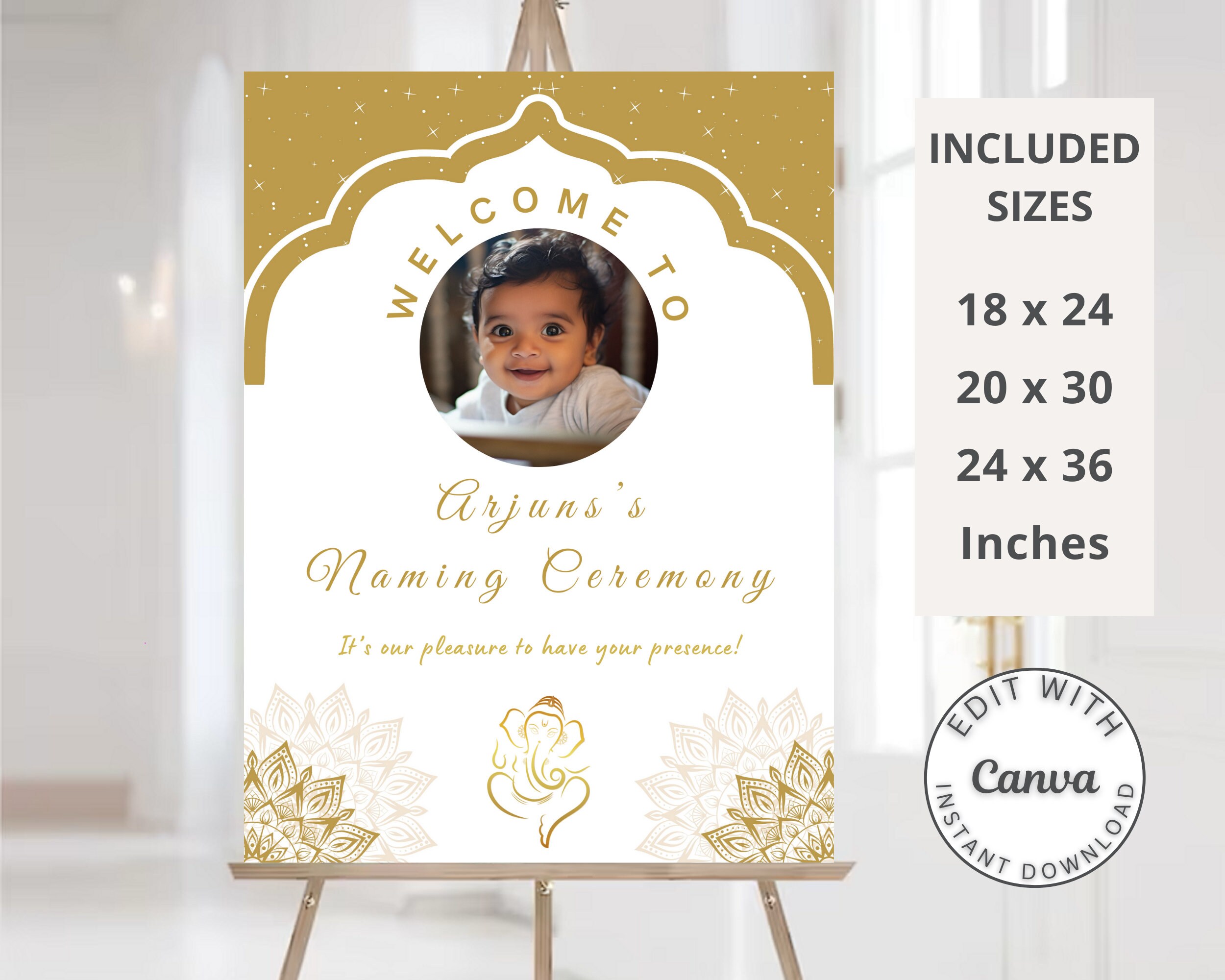 Editable Naming Ceremony Welcome Sign Naming Day Entrance - Etsy