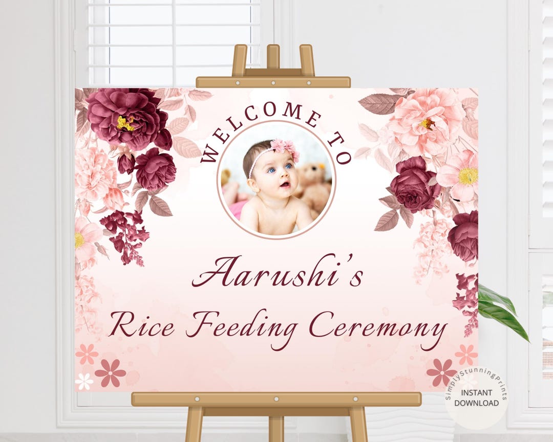Rice Feeding Ceremony Welcome Sign | Pasni Welcome Sign | Baby Pasni ...