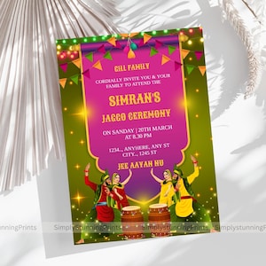 Jaggo Ceremony Invitation Card | Jaggo Night Invite | Panjabi Pre ...
