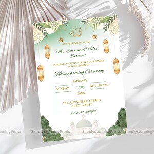 Muslim House Warming Invitation Card | Housewarming Party Invite ...