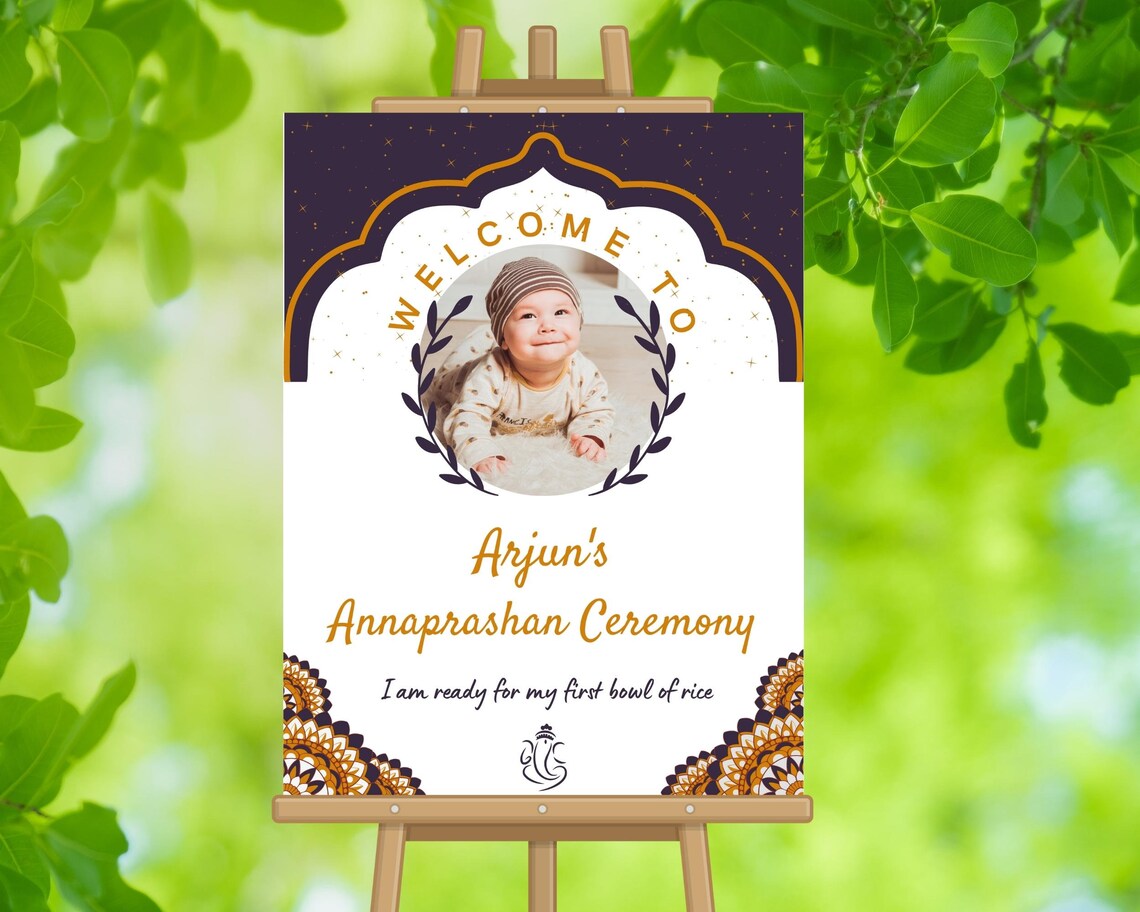 Annaprashan Welcome Sign Weaning Ceremony Welcome Sign First Rice ...