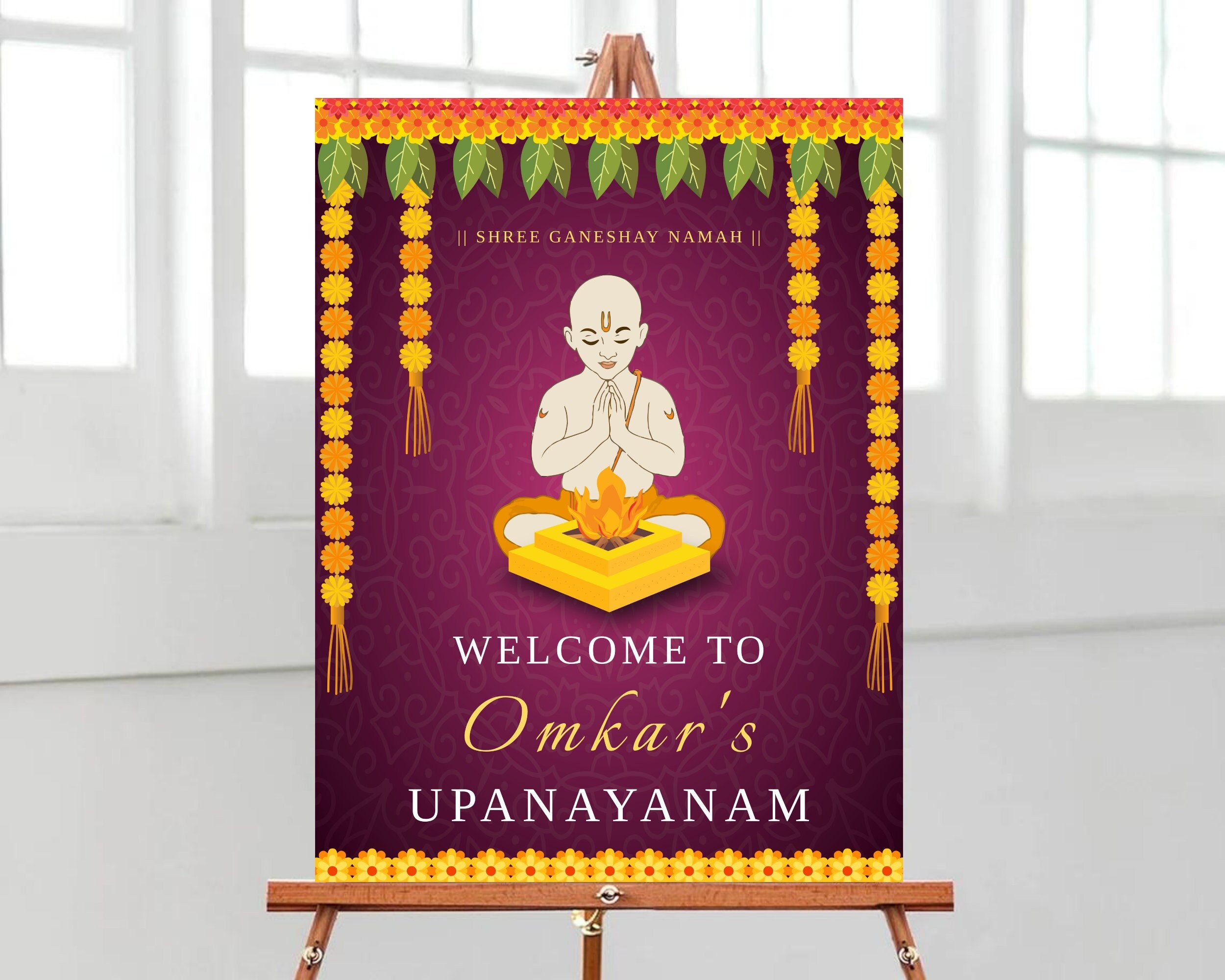 Editable Upanayanam Ceremony Sign Thread Ceremony Welcome - Etsy Australia