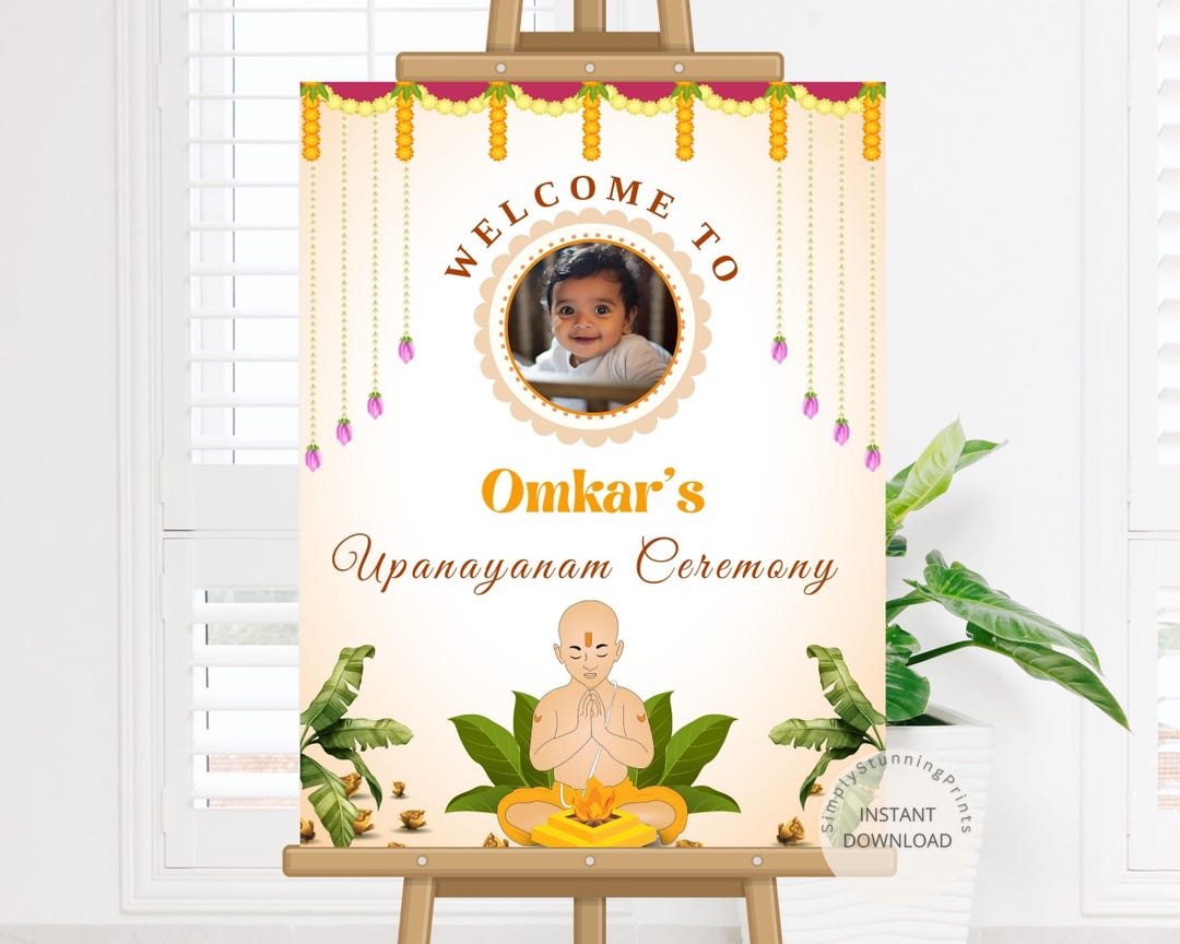 Upanayanam Sanskar Photo Welcome Sign | Upanayanam Decoration Poster ...