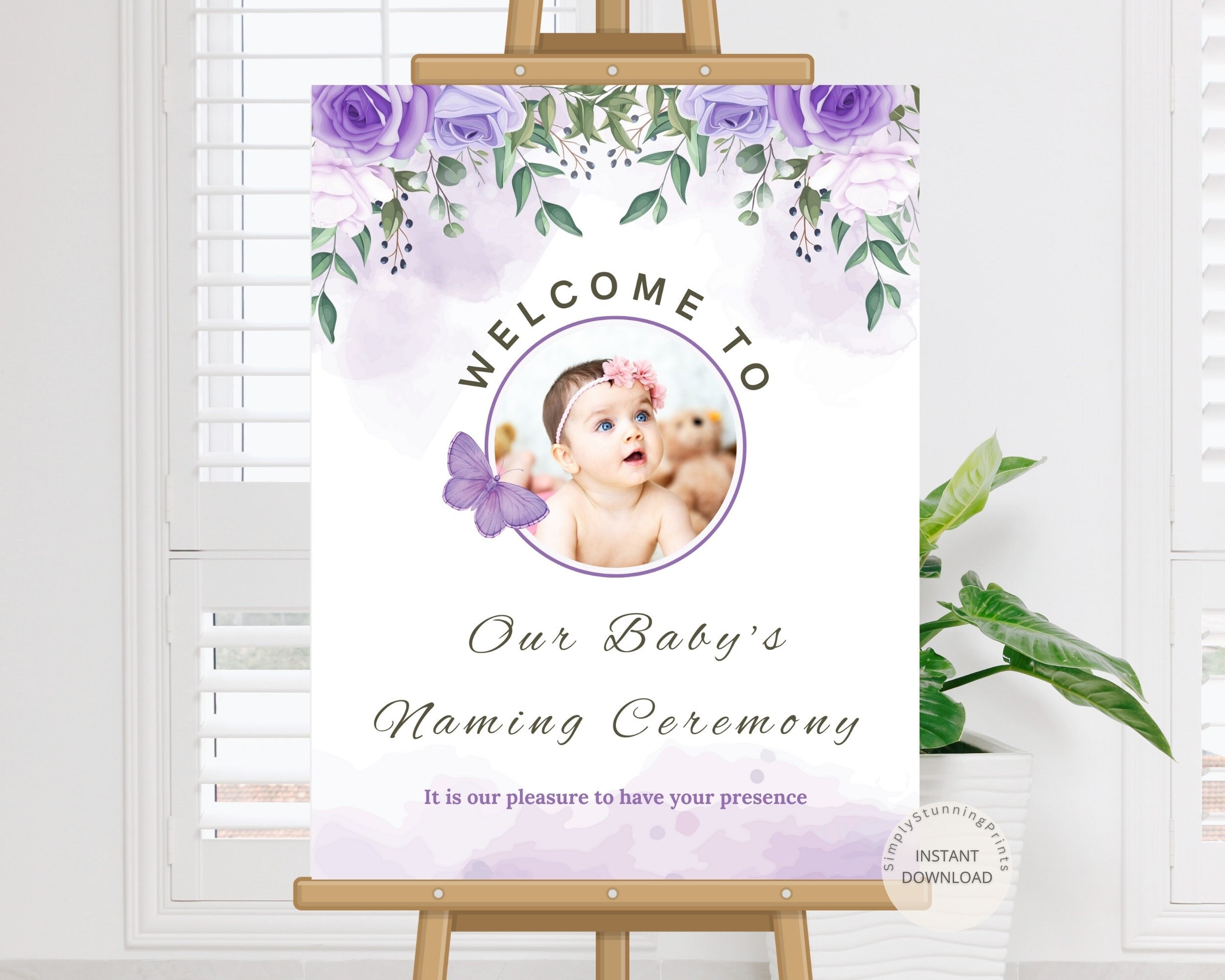 Baby Naming Welcome Sign Naming Ceremony Entry Sign Cradle Ceremony ...