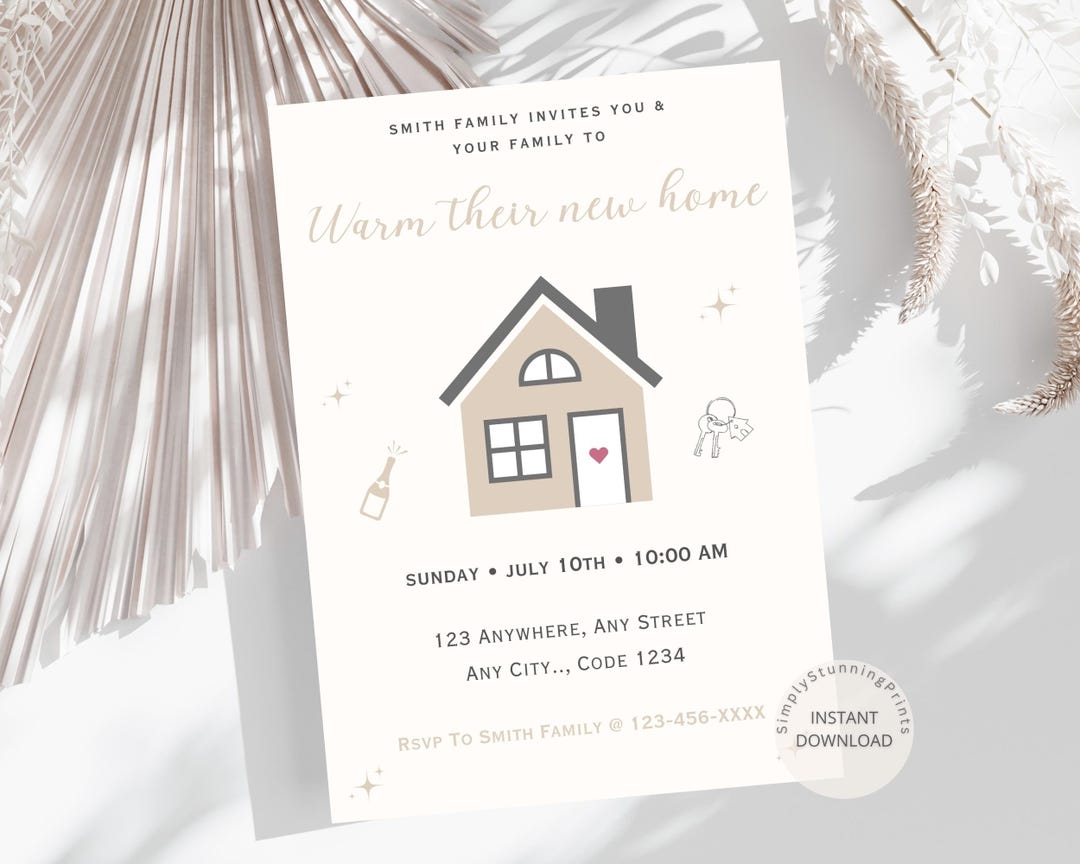 Simple Housewarming Invitation Card | Modern House Warming Party Invite ...