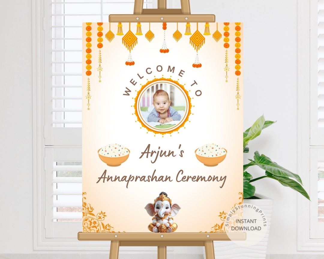 Annaprashan Welcome Sign First Rice Feeding Ceremony Sign Annaprashan ...