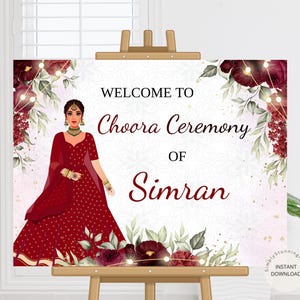 Choora Ceremony Welcome Sign Panjabi Choora Welcome Sign Chooda Signs ...