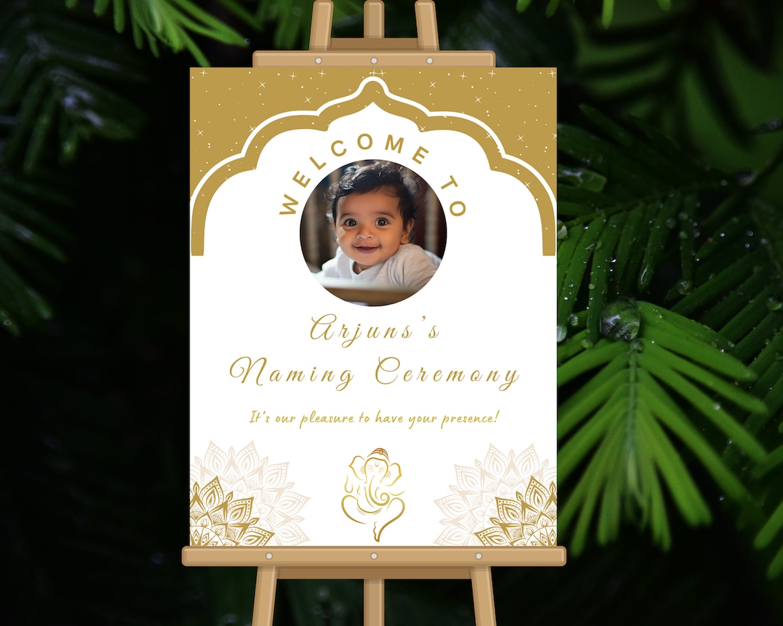 Editable Naming Ceremony Welcome Sign Naming Day Entrance - Etsy