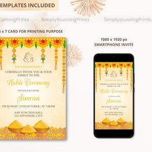 Indian Haldi Invitation Card Pithi Ceremony Invitation Maiyan Invite ...