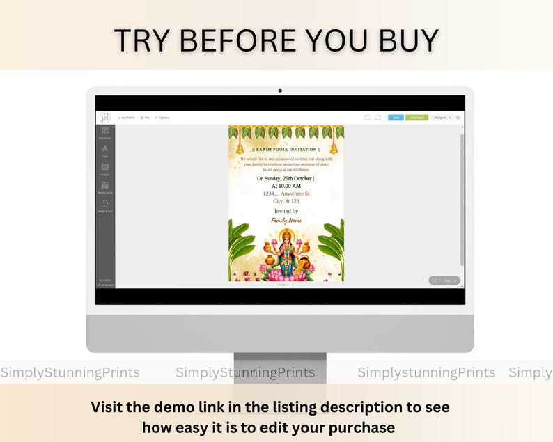 Laxmi Pooja Invitation: Varamahalakshmi Vratham, Editable Digital ...