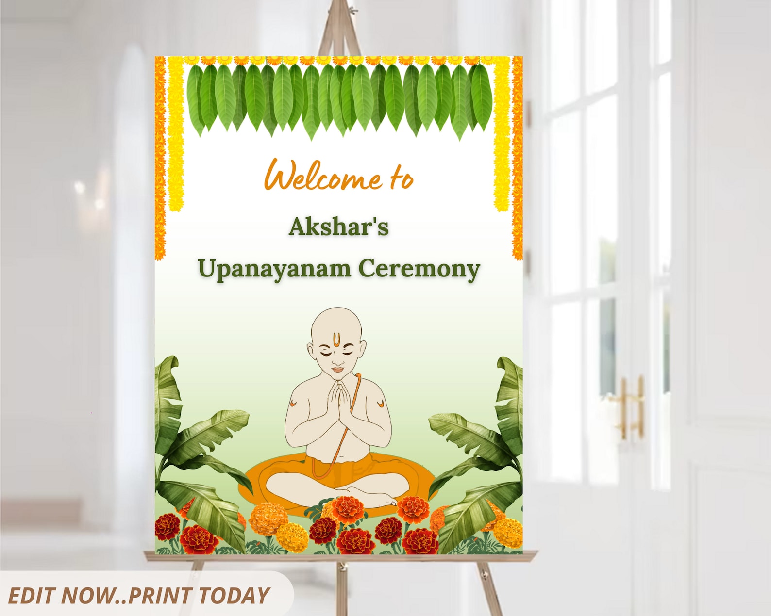 Upanayanam Welcome Sign as Thread Ceremony Upanayanam Invite - Etsy