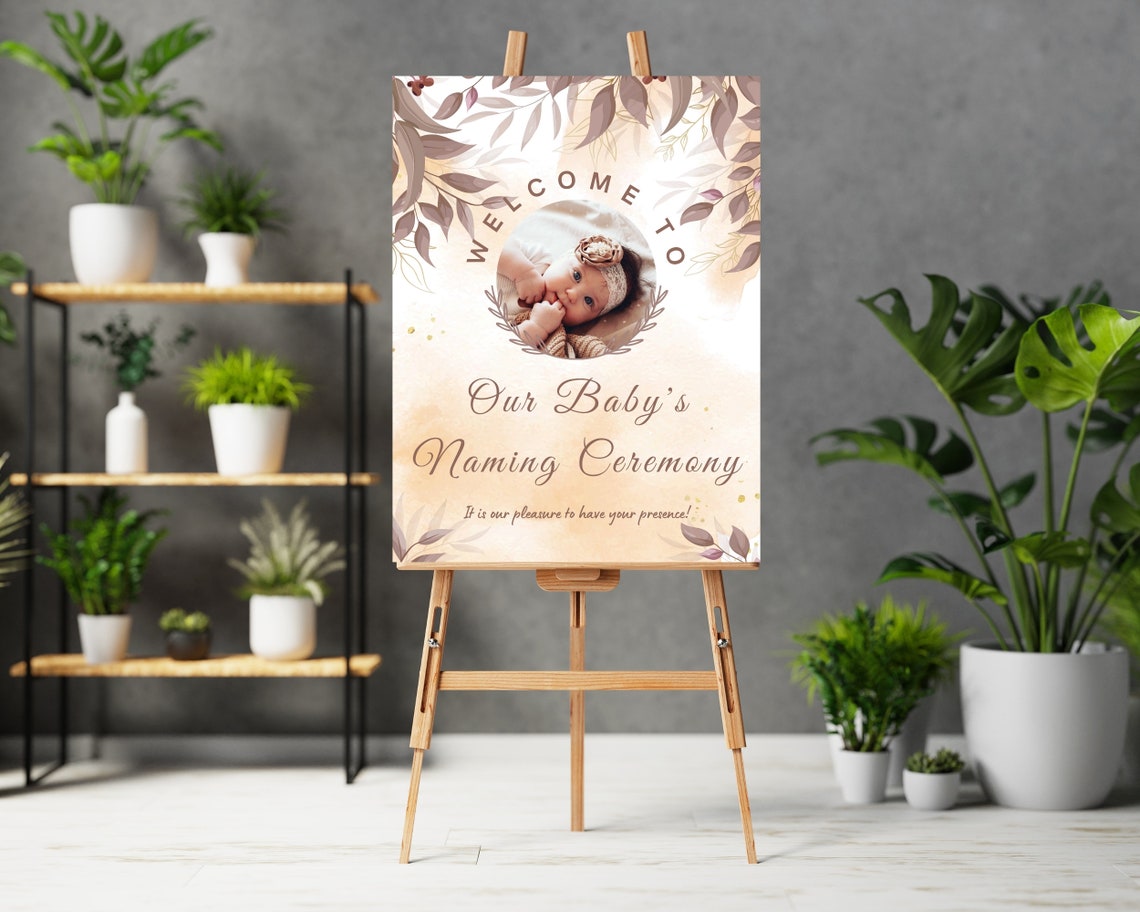 Naming Ceremony Photo Welcome Sign Naming Day Entry Sign Cradle Welcome ...