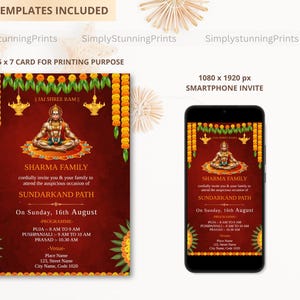 Sundarkand Path Invitation: Indian Puja Invite (digital Download) - Etsy