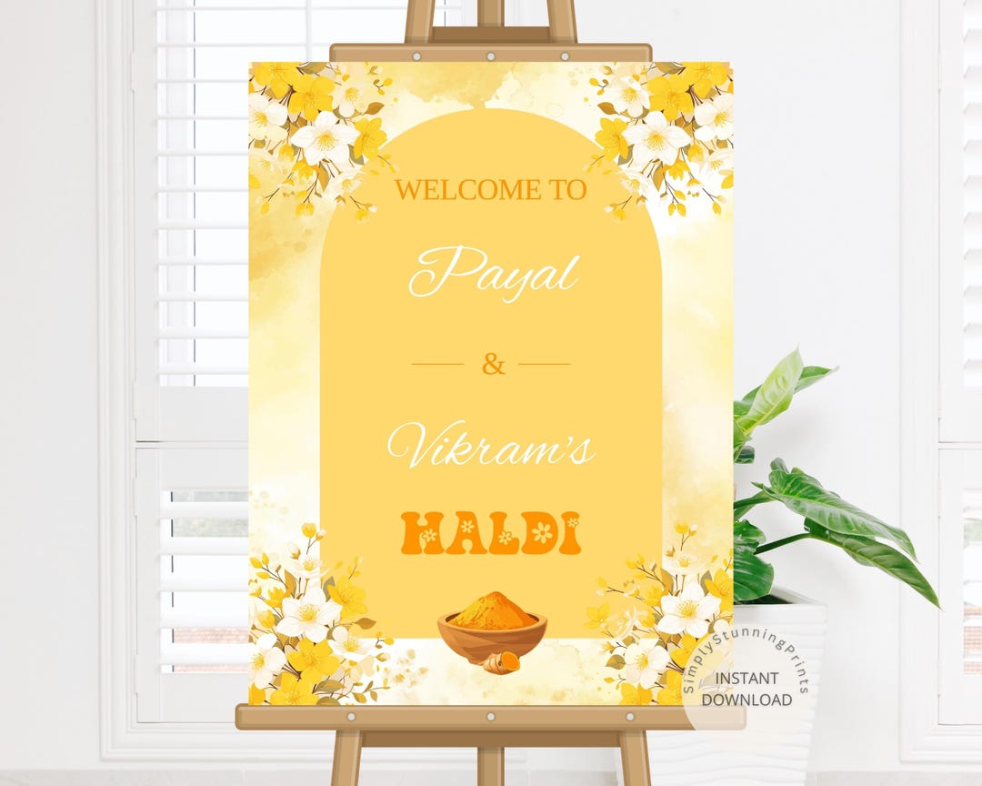 Haldi Welcome Sign as Maiyan Sign | Haldi Entrance Decoration Sign ...