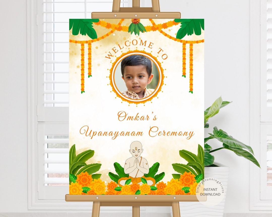 Upanayanam Photo Welcome Sign | Upanayanam Decoration Poster | Thread ...