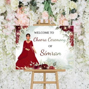 Choora Ceremony Welcome Sign | Panjabi Choora Welcome Sign | Chooda ...