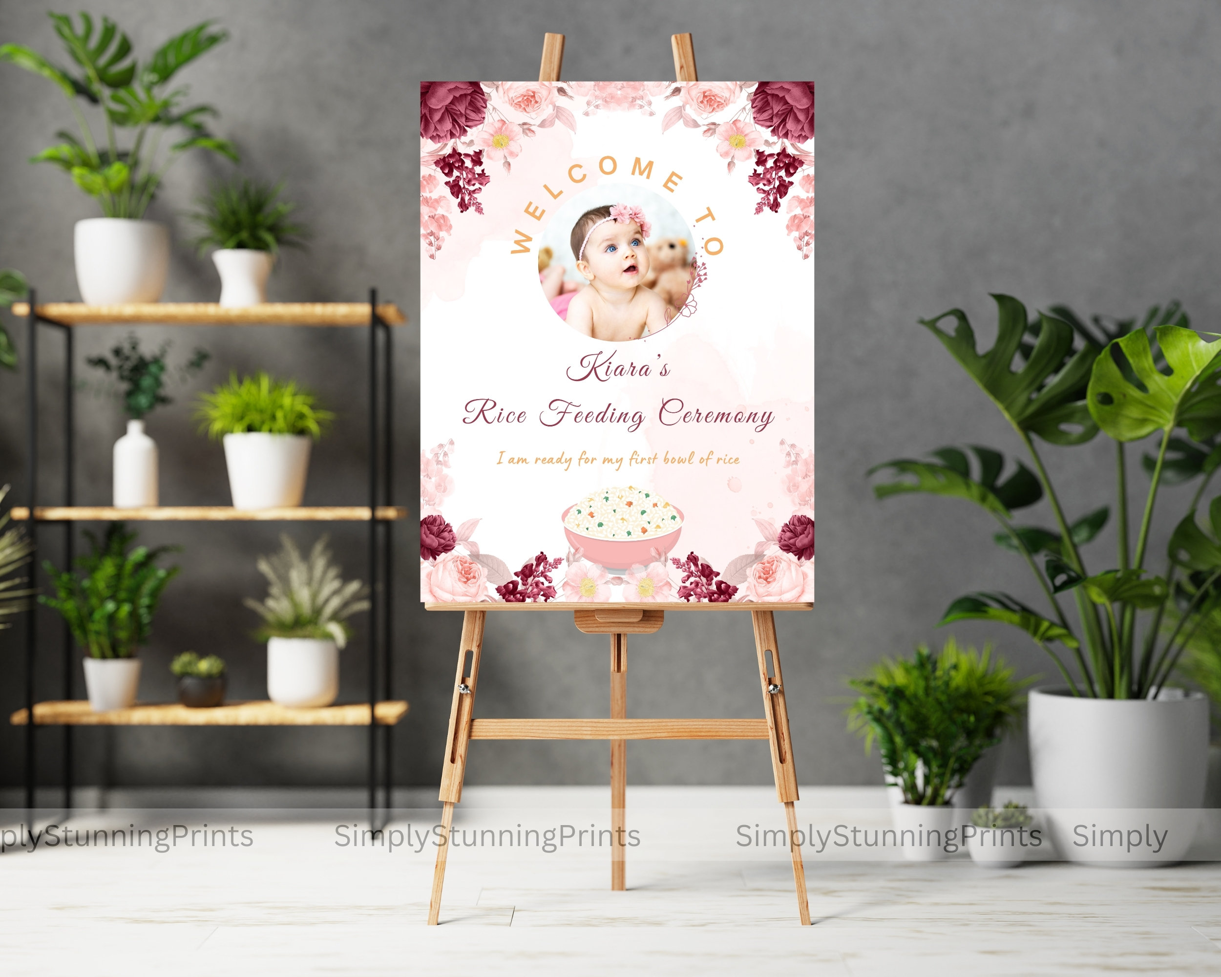 Rice Feeding Ceremony Welcome Sign Rice Weaning Welcome Sign Rice ...