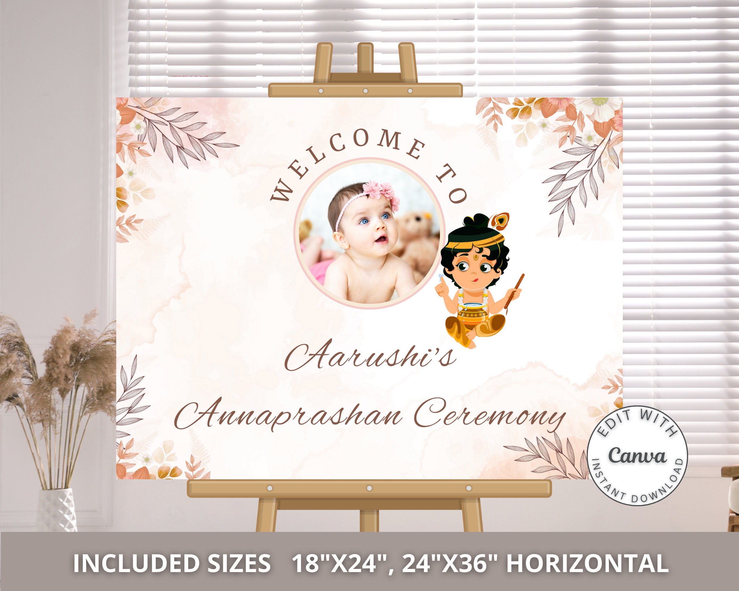 Editable Annaprasana Ceremony Welcome Sign Pasni Ceremony Welcome Sign ...