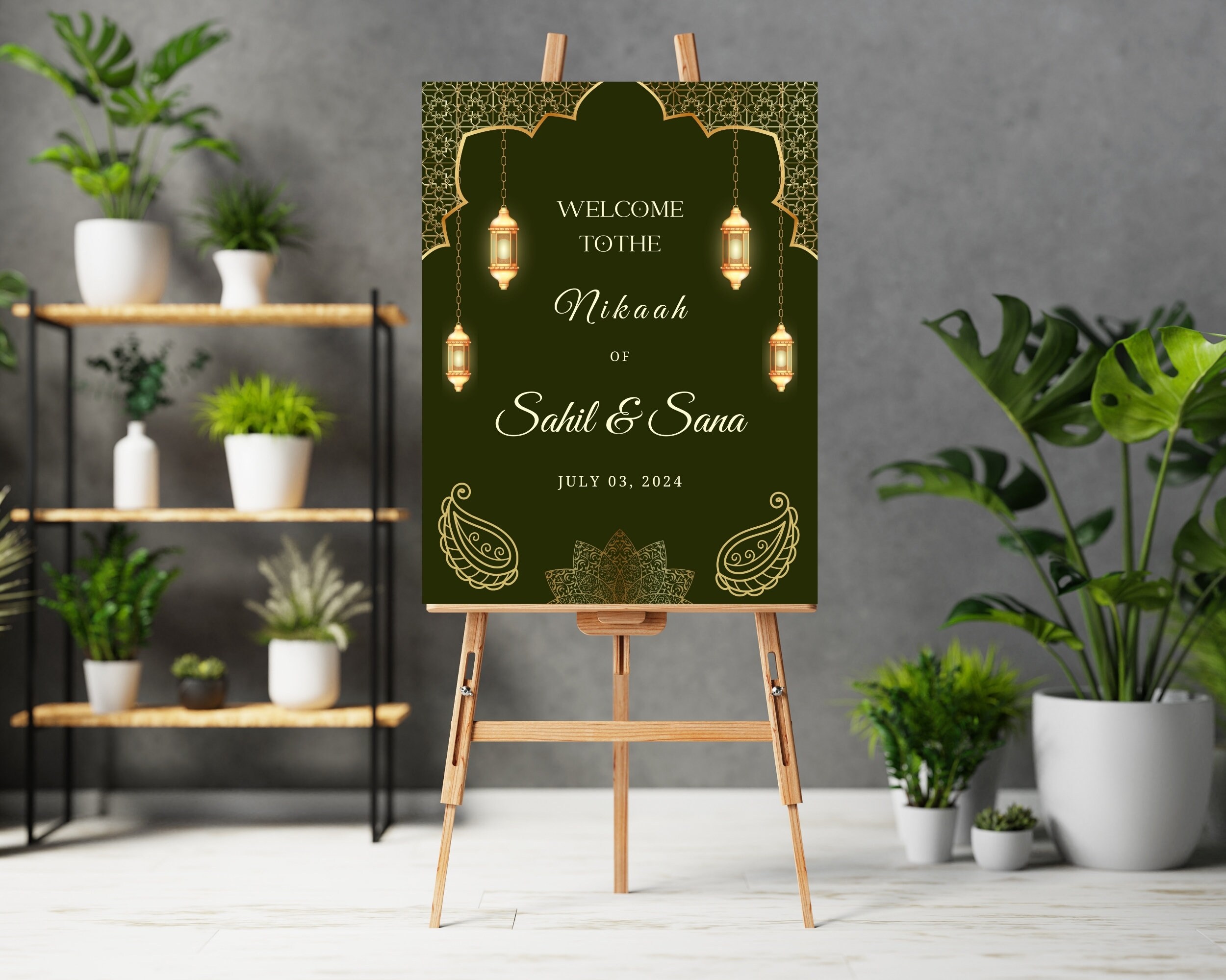 Muslim Wedding Sign as Nikkah Welcome Sign Muslim Nikah Welcome Signage ...