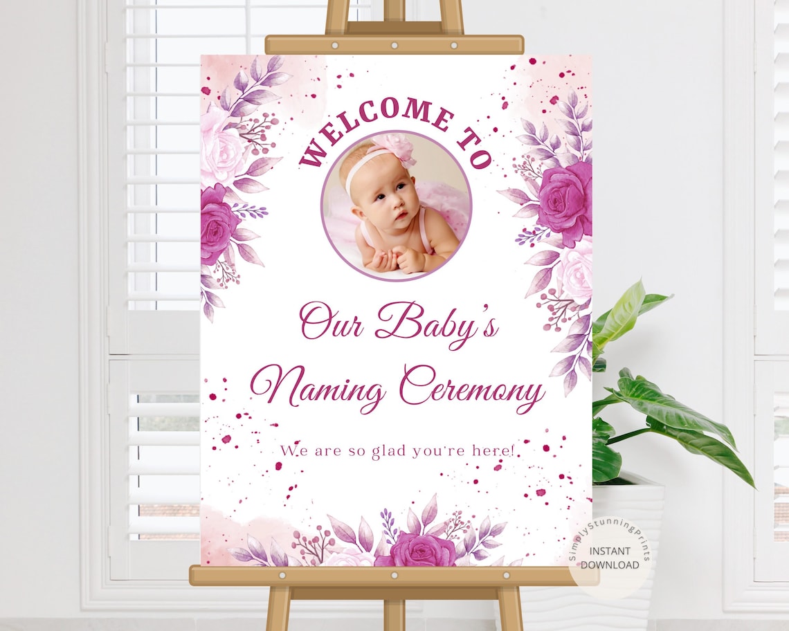 Editable Naming Ceremony Welcome Sign Naming Day Entry Sign Namakaran ...