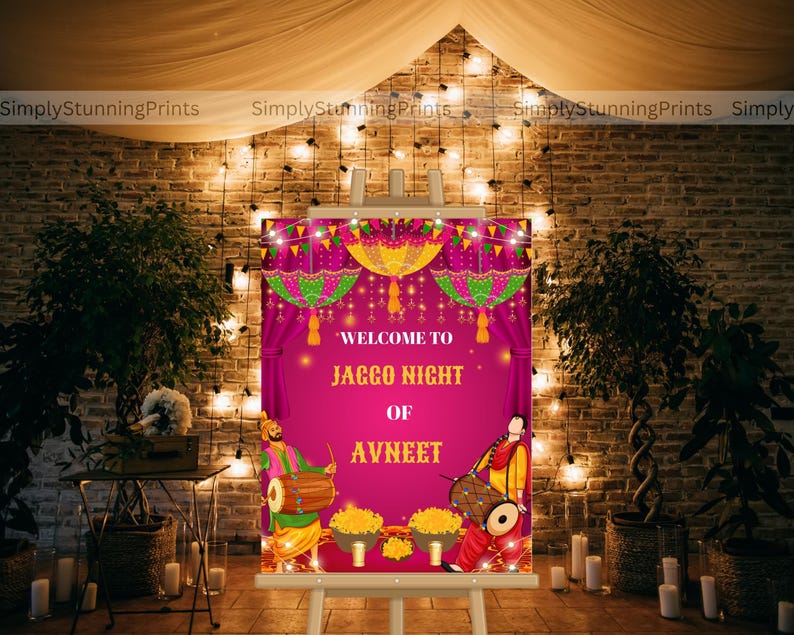 Jaggo Night Welcome Sign: Sikh Wedding Poster (digital Download) - Etsy