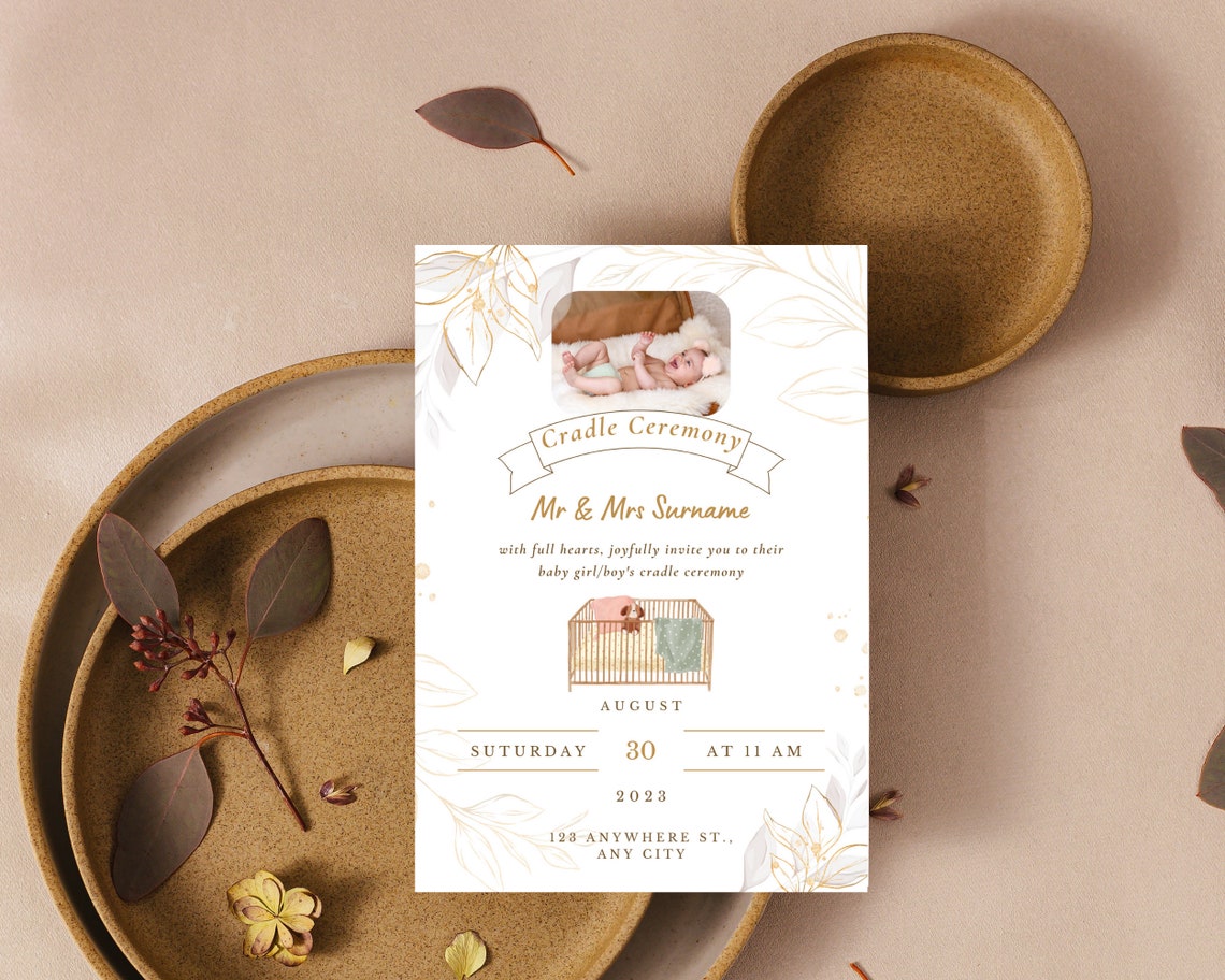 Editable Cradle Ceremony Invitation Card Naming (Download Now) - Etsy