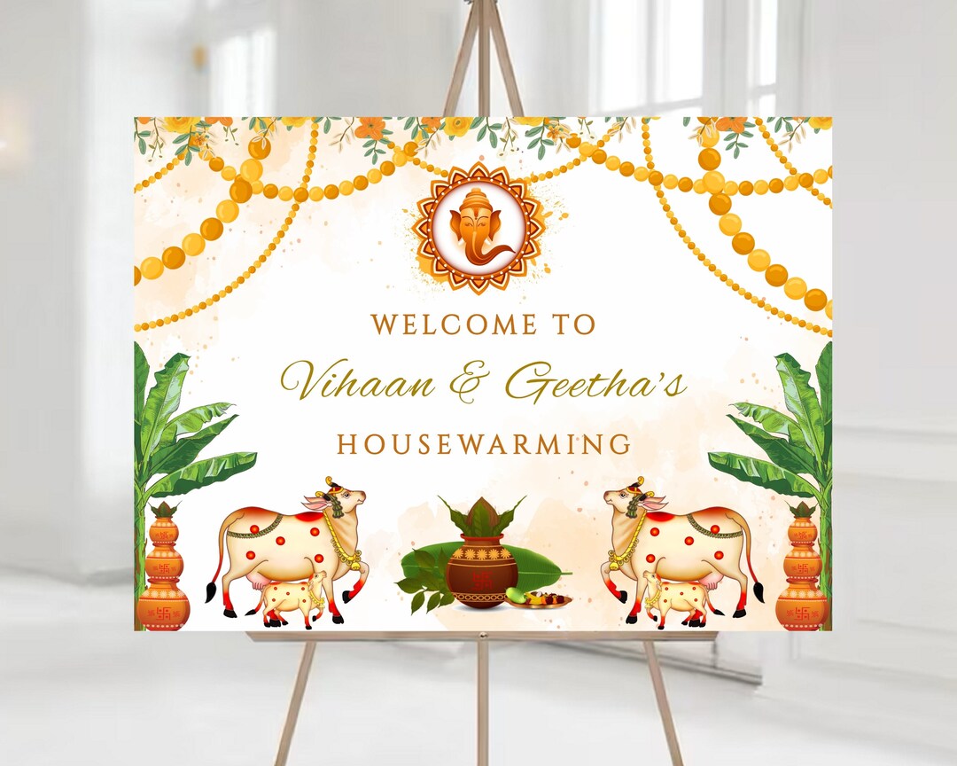 Editable Housewarming Welcome Sign Gruha Pravesham Welcome - Etsy