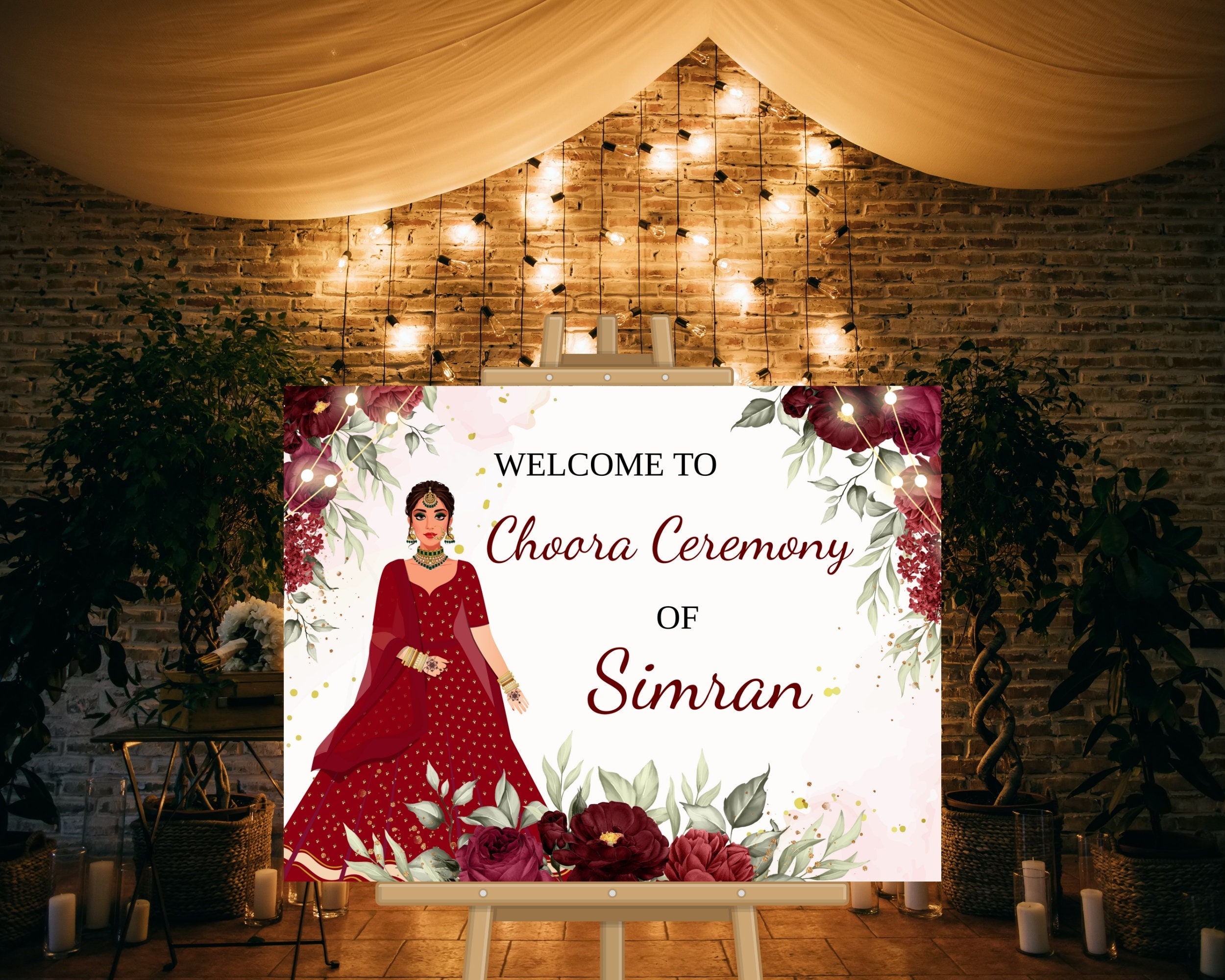 Choora Ceremony Welcome Sign Panjabi Choora Welcome Sign Chooda Signs ...