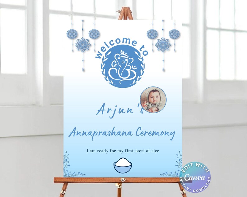 Editable Annaprashan Ceremony Welcome Sign First Rice - Etsy