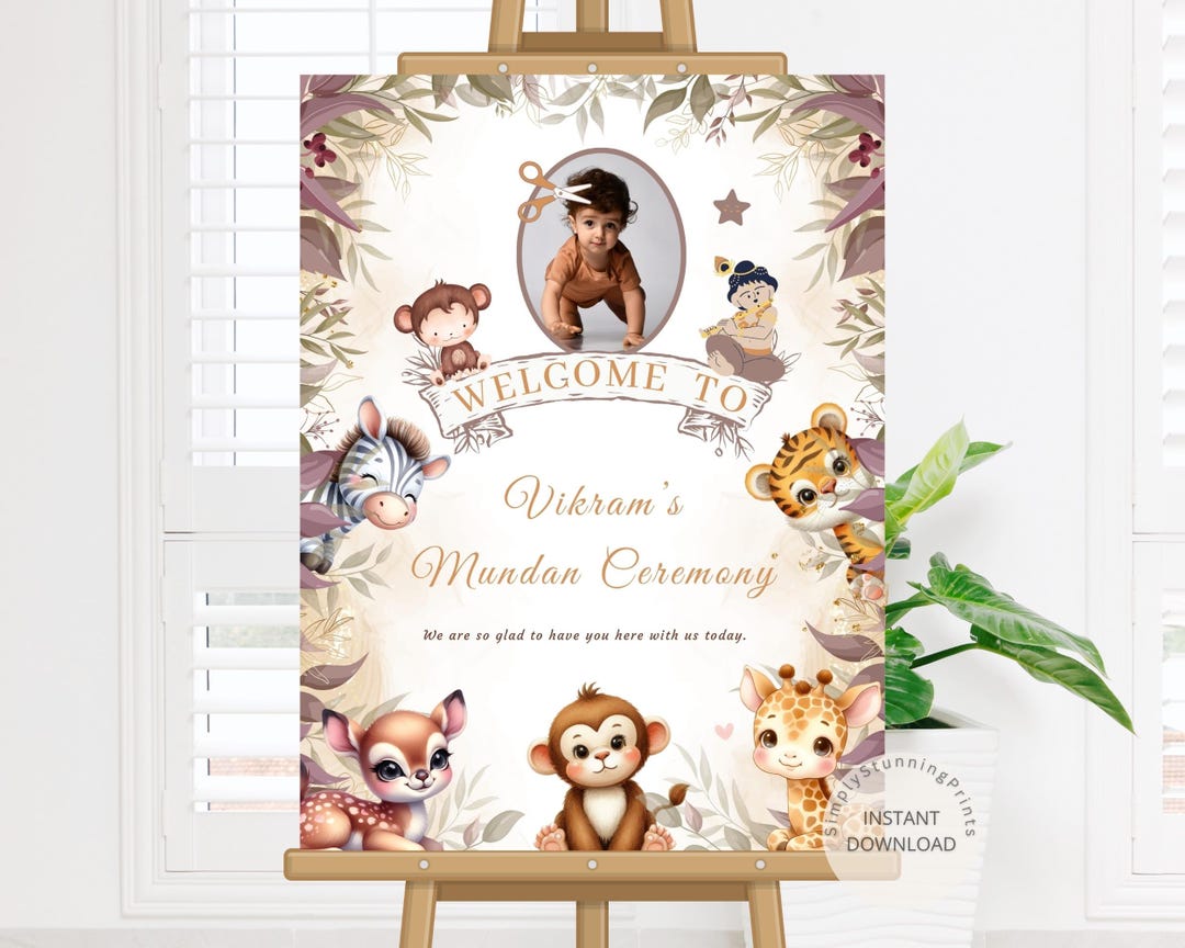 Mundan Ceremony Photo Welcome Sign | Mundan Function Entry Sign ...