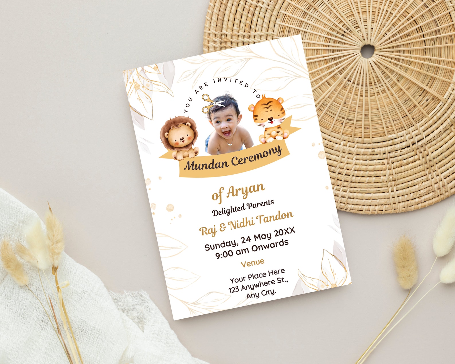 Editable Mundan Invitation Card Tonsure Invitation Hindu Mundan ...