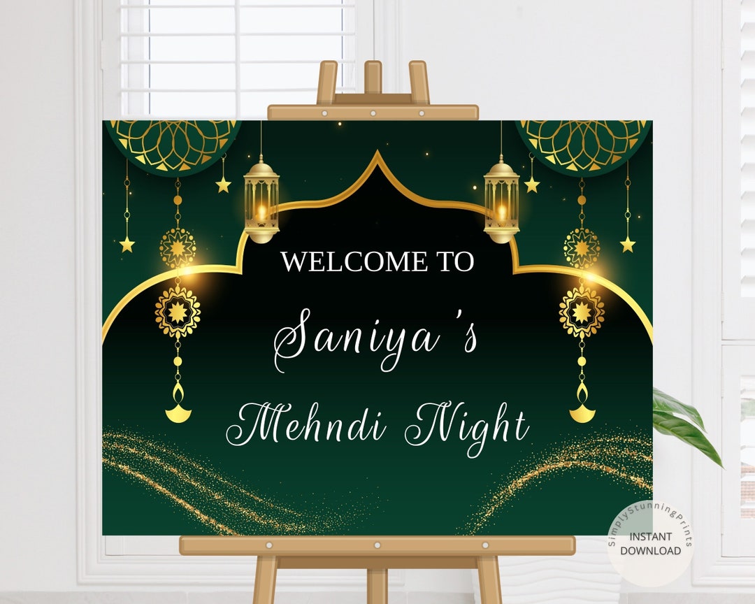 Indian Mehndi Welcome Sign Wedding Mehendi Entrance Decoration Welcome ...