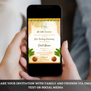 Rice Feeding Invitation Template Annaprasan Invitation First Rice ...