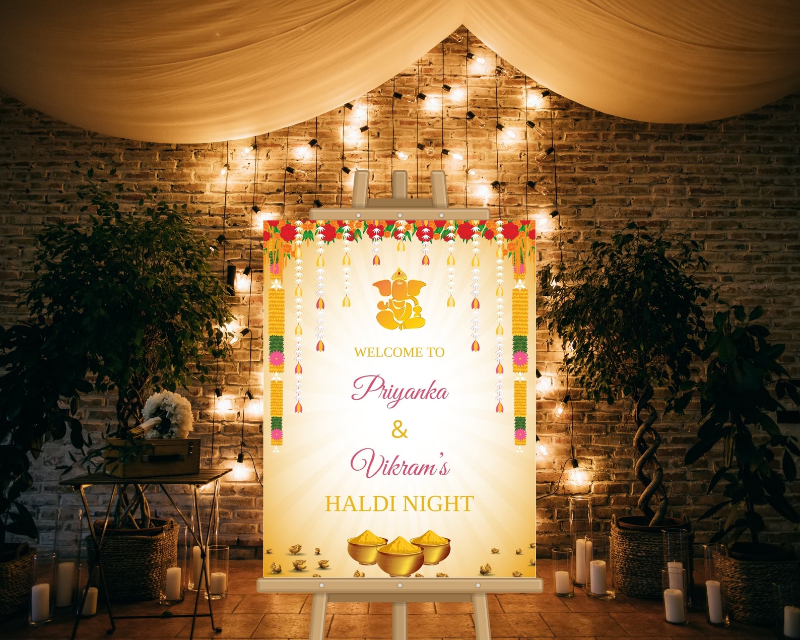 Haldi Ceremony Welcome Sign as Pithi Sign Indian Haldi Decor Wedding ...