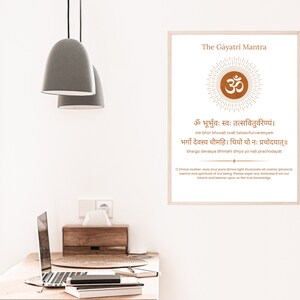 Gayatri Mantra Print in Sanskrit and English | Chanting Mantra for ...