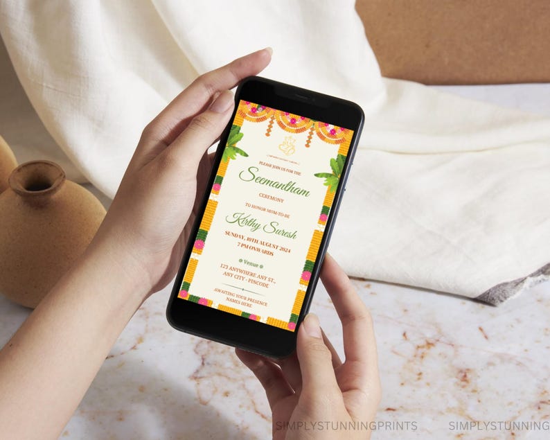 Seemantham Invitation: Indian Baby Shower Template (digital Download ...