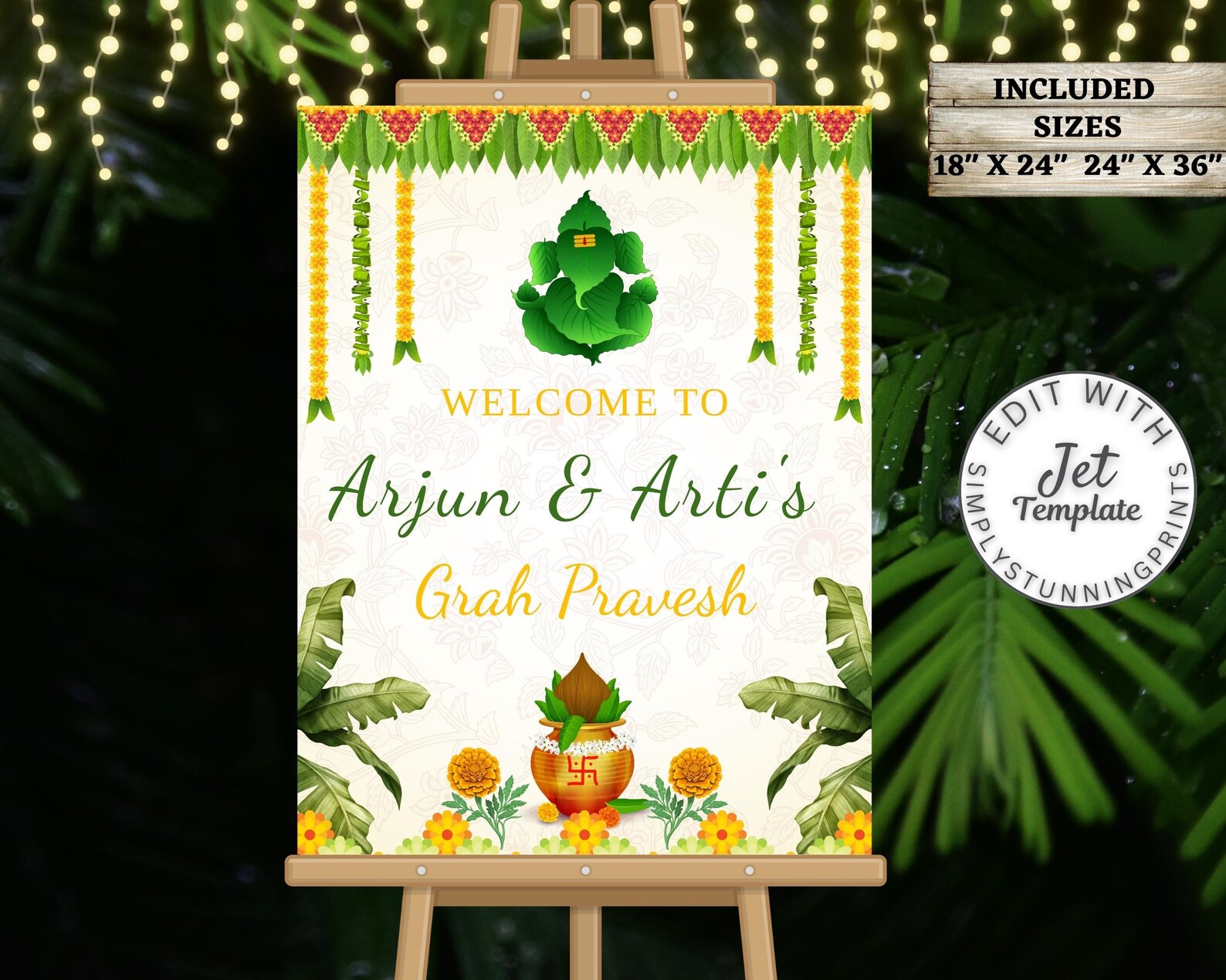 Indian Grah Pravesh Welcome Sign Welcome Sign House Warming Griha ...