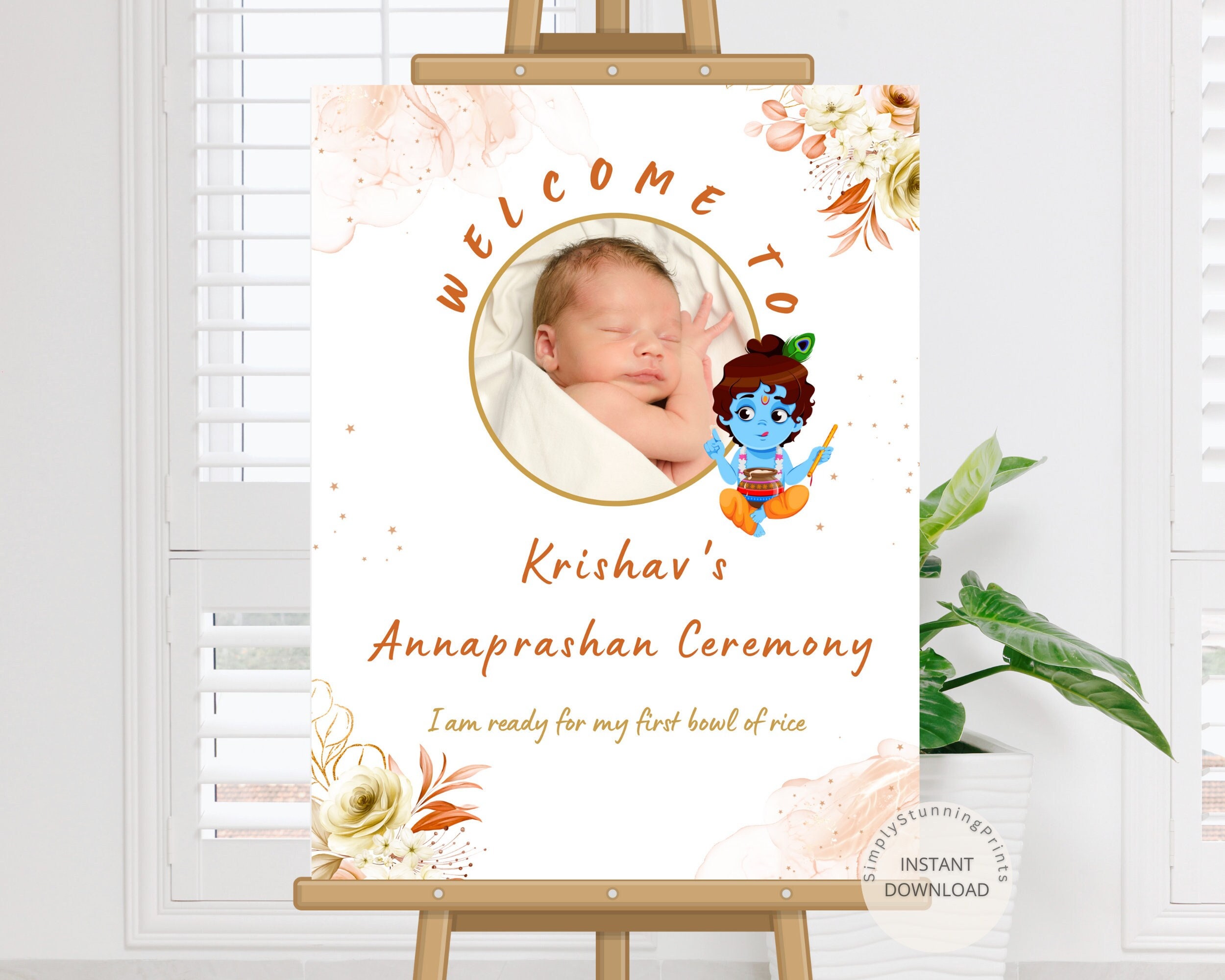 Annaprashan Welcome Sign | First Rice Feeding Ceremony Sign | Annaprasan Decoration Sign ...