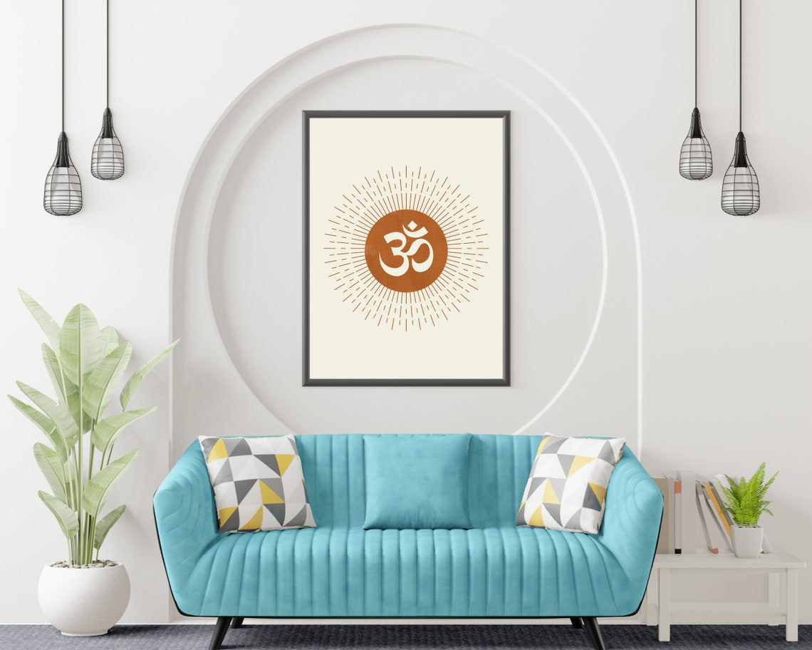 Aum Print | Om Wall Art | Om Symbol | Prayer/pooja Room Decor | Digital ...