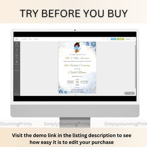 Rice Feeding Digital Invitation Card Boy | Blue Floral Weaning ...