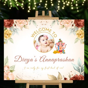 Editable Annaprasana Ceremony Welcome Sign | Pasni Ceremony Welcome ...