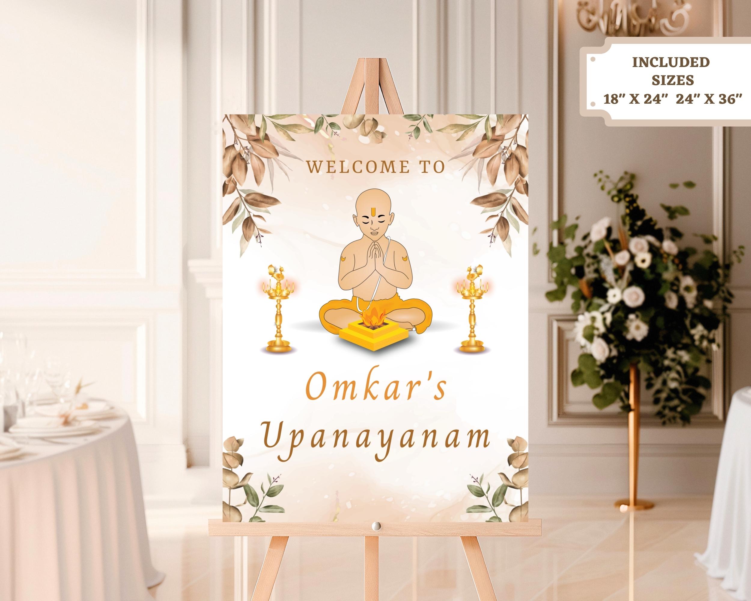 Editable Upanayana Ceremony Welcome Sign: Thread Ceremony Poster ...