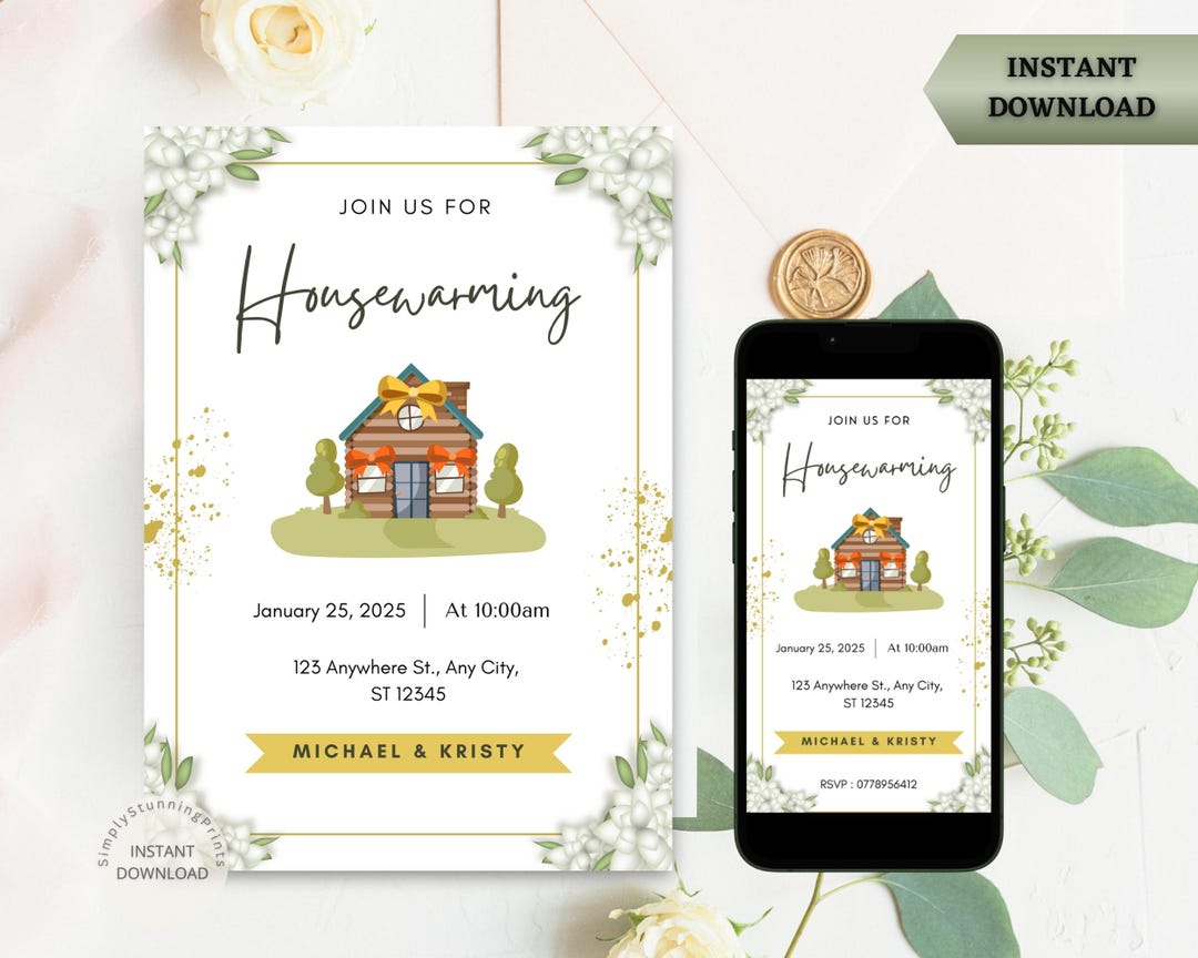 Housewarming Invitation Card | Modern House Warming Party Invite | New ...