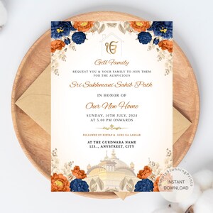Sri Sukhmani Sahib Path Invitation Card | Sikh Housewarming Invitation ...