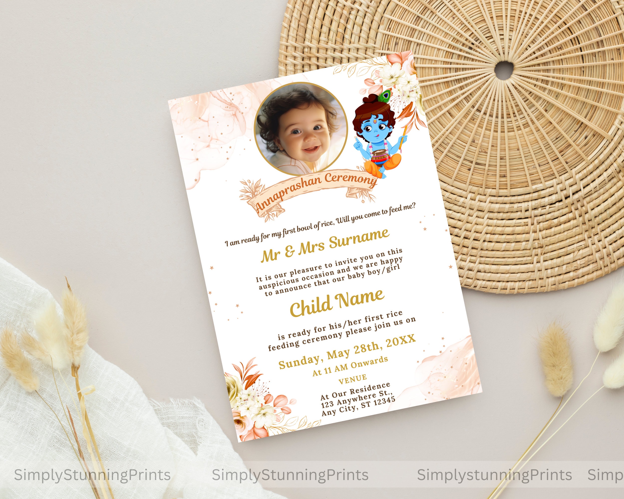 Annaprashan Invitation Card: Rice Feeding Ceremony (digital Download ...