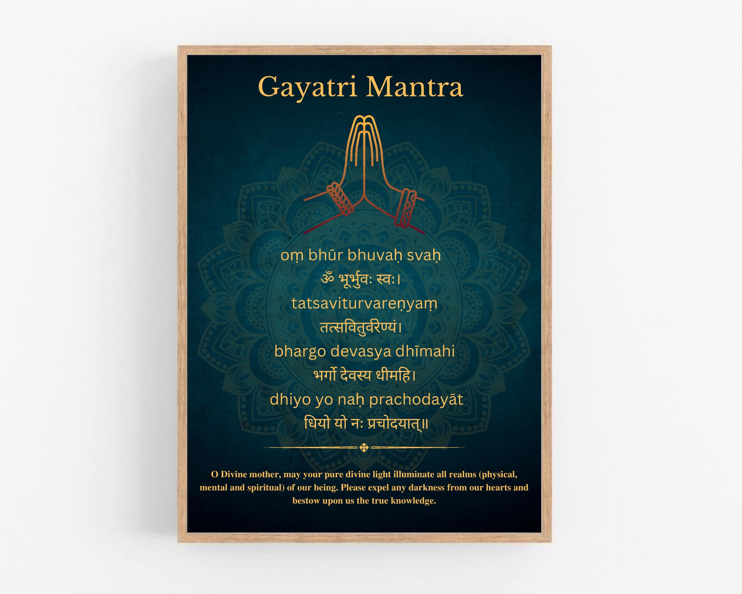 Set of 3 Powerful Mantra's in English and Sanskrit Gayatri Mantra ...