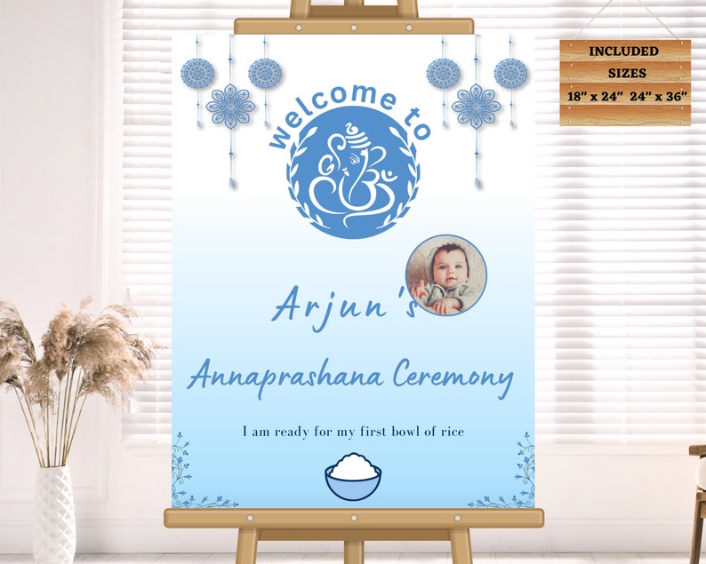Editable Annaprashan Ceremony Welcome Sign First Rice - Etsy